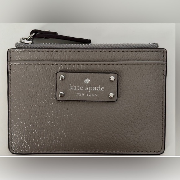 kate spade | Bags | Nwot Kate Spade Card Holder Wallet Gray | Poshmark